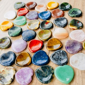 1.6 Inch Worry Stone, Heart Shaped Anti Anxiety Crystal, Meditation ...