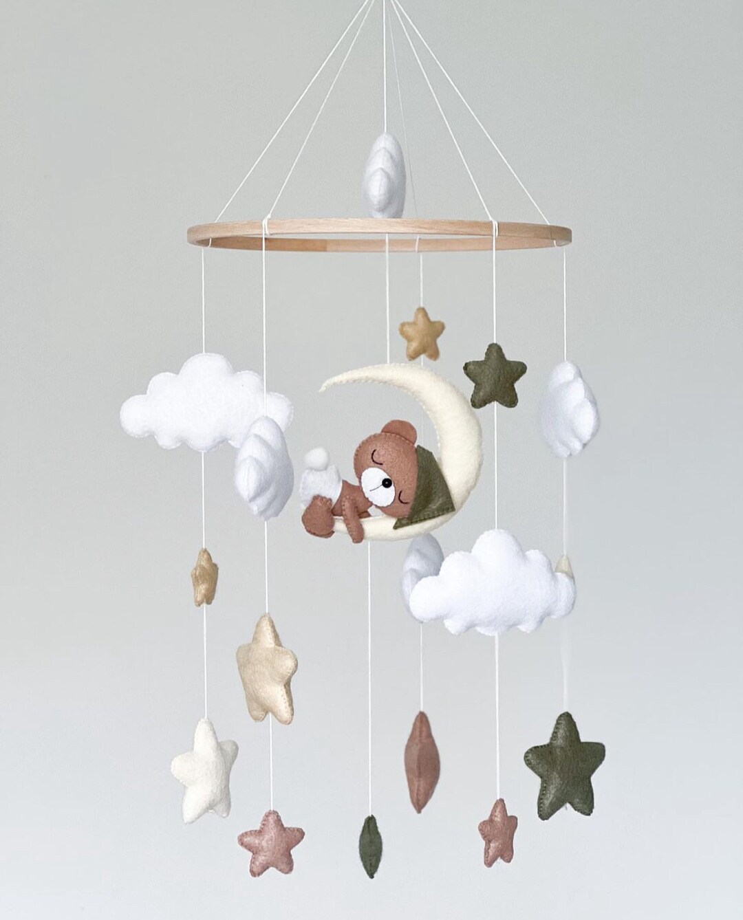 Baby Mobile With Sleeping Bear,crib Mobile,netural Mobile,new Toy ...