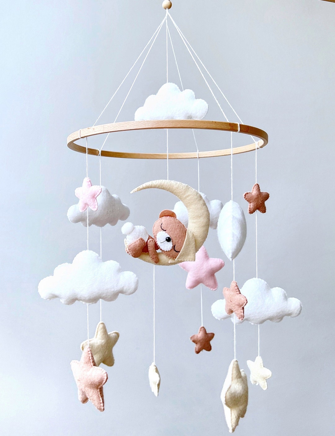 Baby Mobile With Sleeping Bear,crib Mobile,netural Mobile,new Toy ...