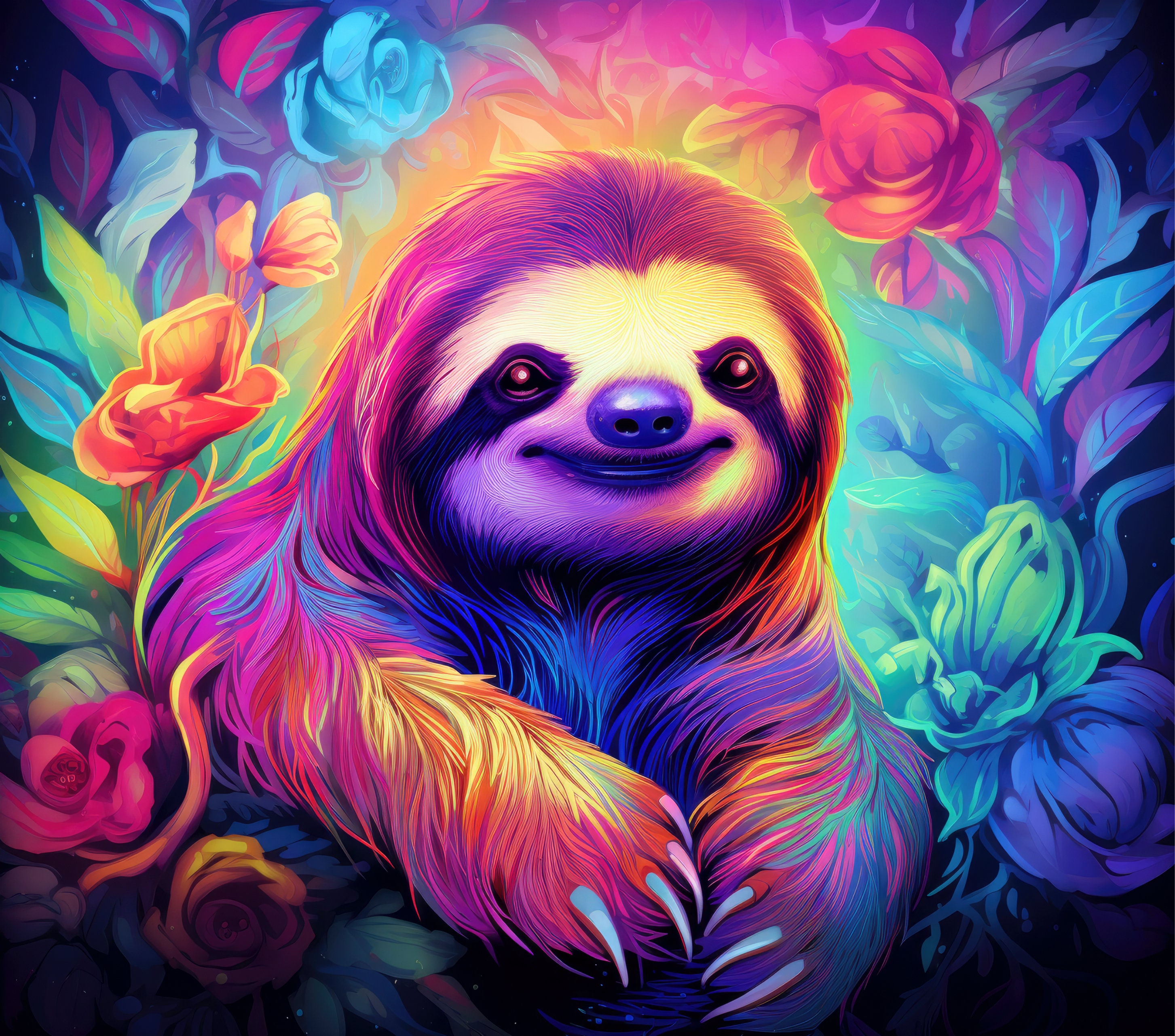 Cross Stitch Sloth Neon Animals 5 PDF Counted Cross Stitch Pattern ...