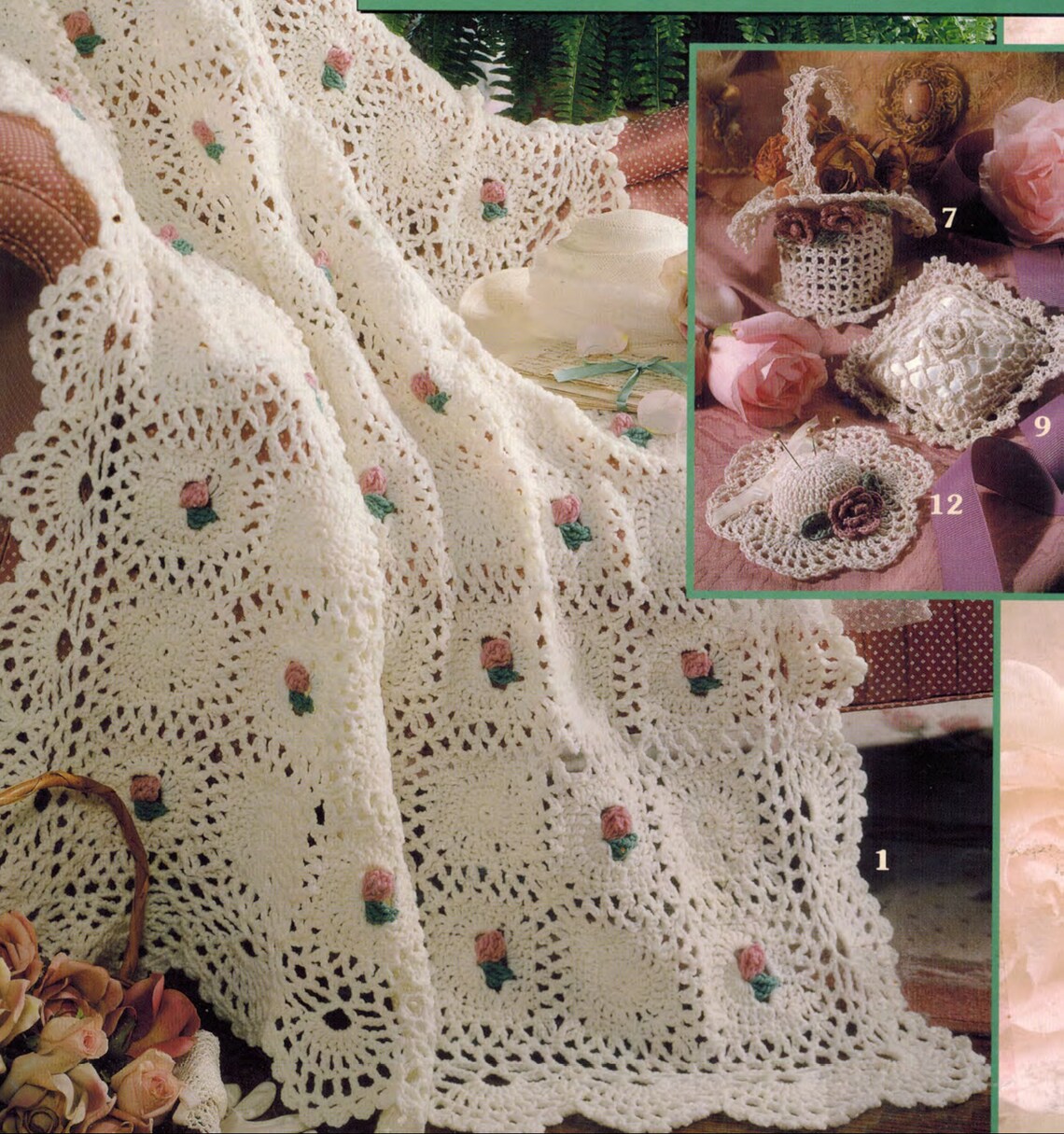 Vintage romancing the Rose Crochet PDF Pattern Booklet, Blankets ...