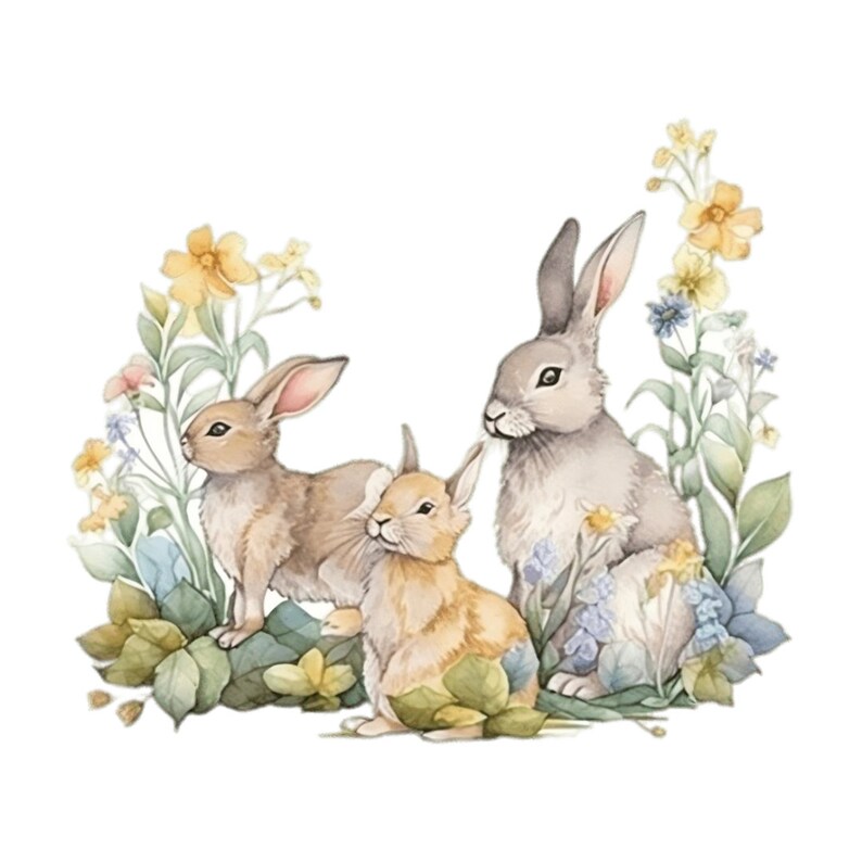 Cross Stitch Wall Decor Watercolor Spring Rabbits 1 PDF Counted Cross ...