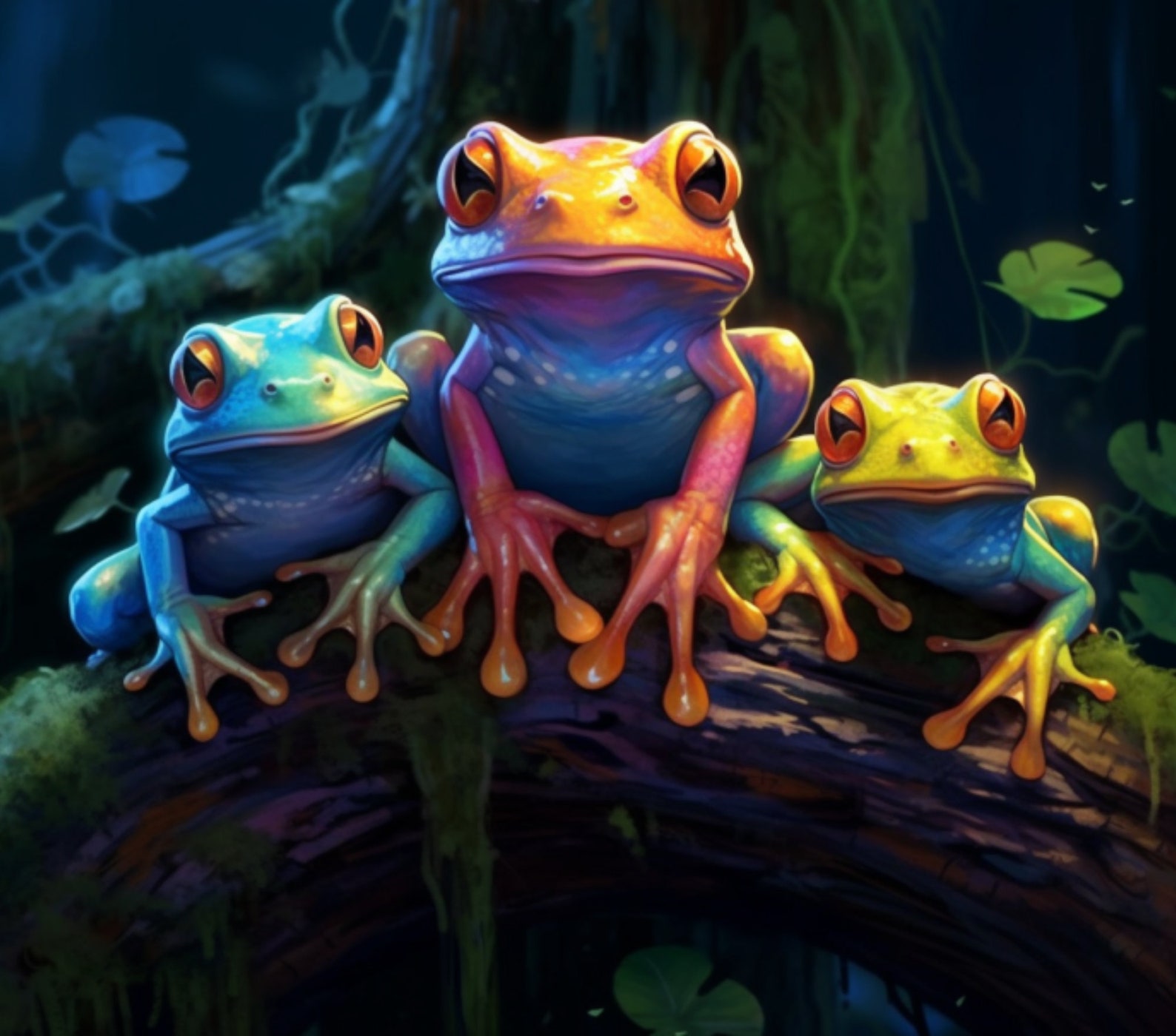 Cross Stitch Neon Frogs 1 PDF Counted Cross Stitch Pattern Animal ...