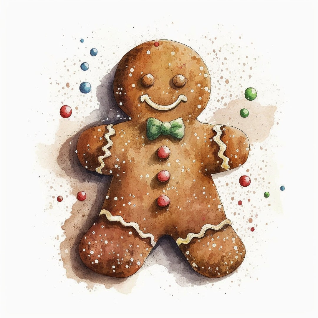 Cross Stitch Christmas Gingerbread Man Watercolor #11 PDF Counted Cross ...