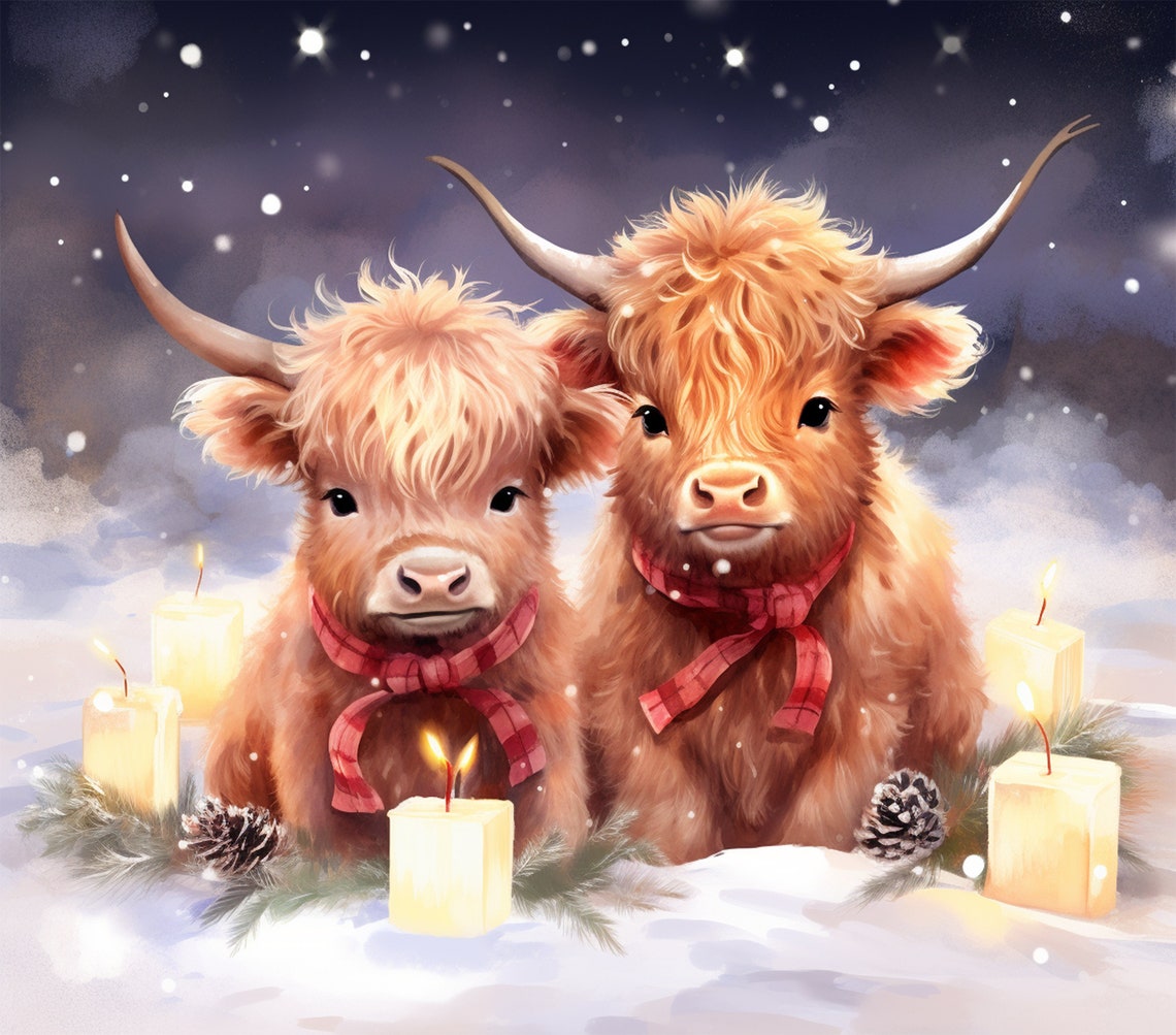 Cross Stitch Christmas Highland Cow 3 PDF Counted Cross - Etsy Canada