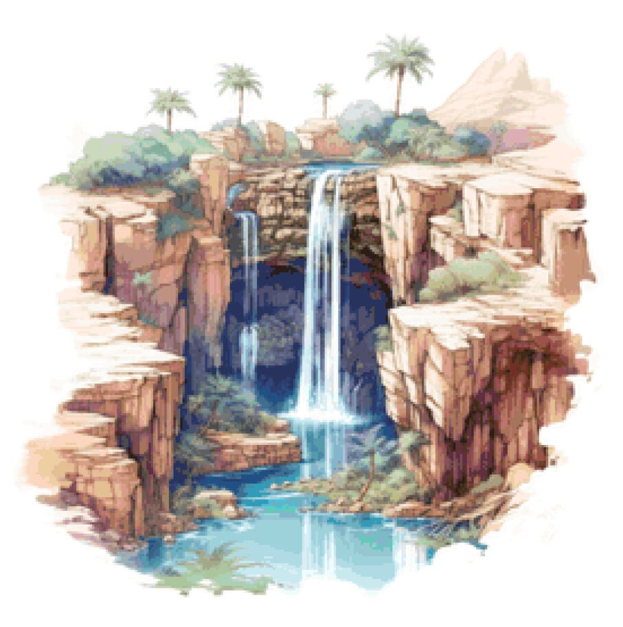 Cross Stitch Wall Decor Watercolor Waterfall 6 PDF Counted Cross Stitch ...