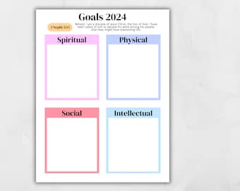 Four Goals Printable VERSION 2. Goal Prints. Spiritual, Physical ...