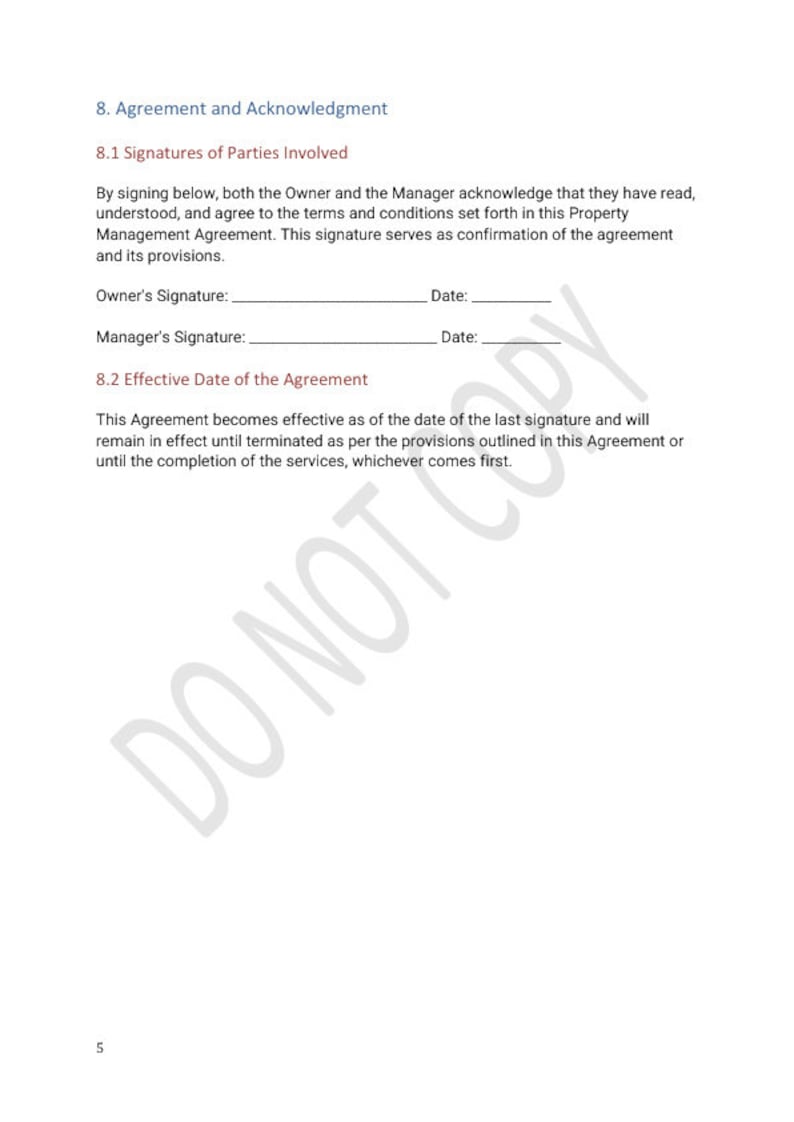 Property Management Agreement Template Comprehensive & Professional - Etsy