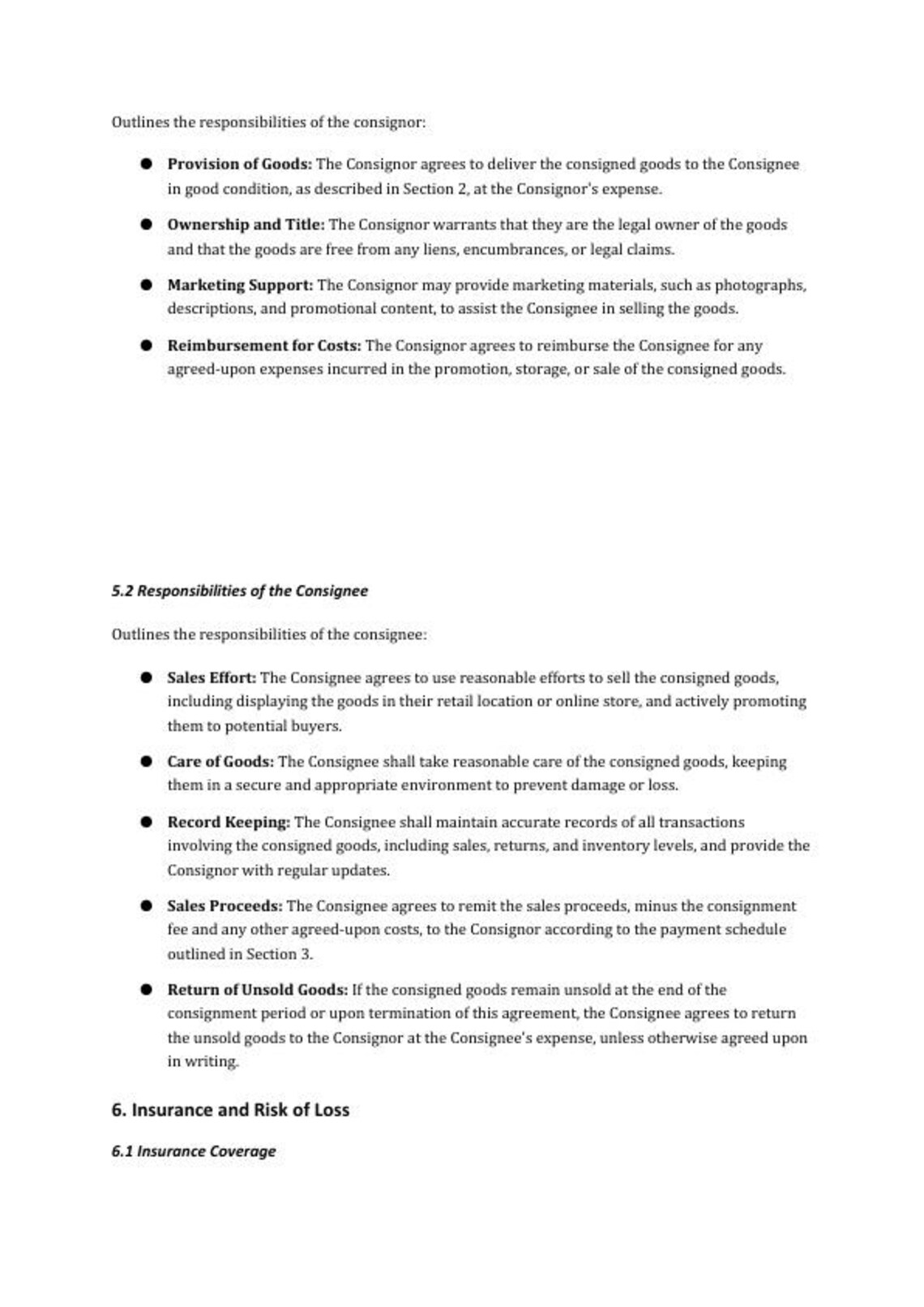 Consignment Agreement Template Professional and Customizable - Etsy