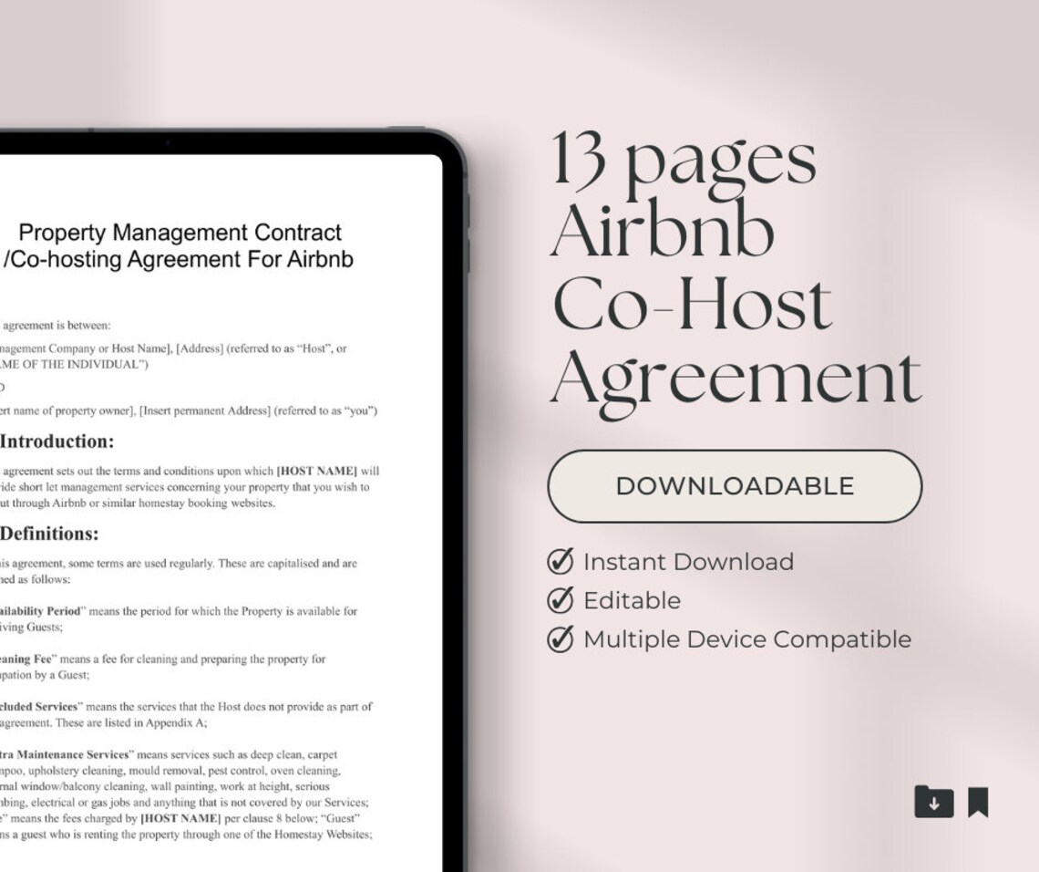 Property Management Contract Template Short Term Reservations Holiday ...