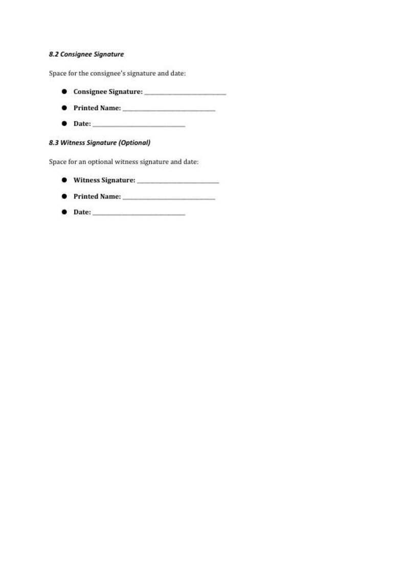 Consignment Agreement Template - Professional and Customizable - Etsy