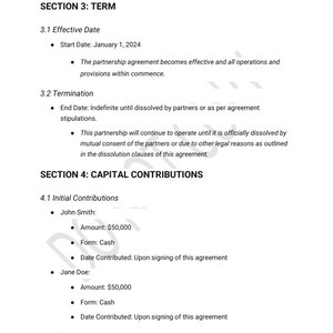 Editable Business Partnership Agreement Template - Etsy