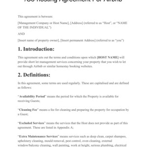 Property Management Contract Template Short Term Reservations Holiday ...