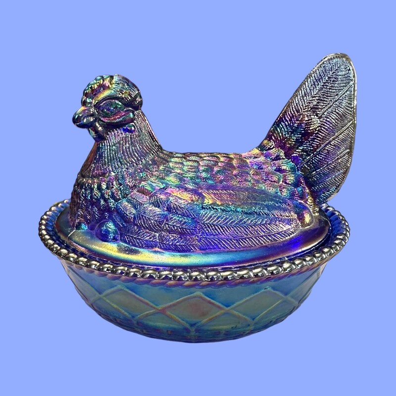 Fenton Amethyst Carnival Glass Hen - Etsy