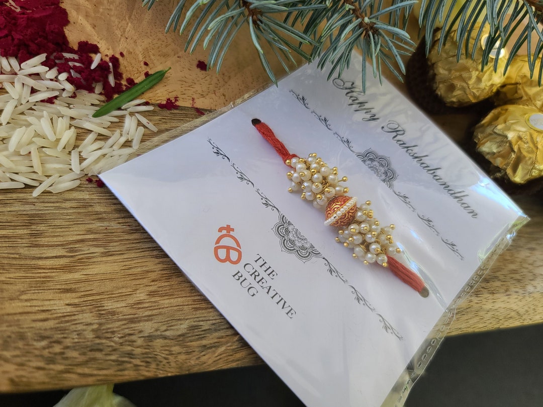 Red Beaded Rakhi | Raksha Bandhan | Handmade | Customized ...