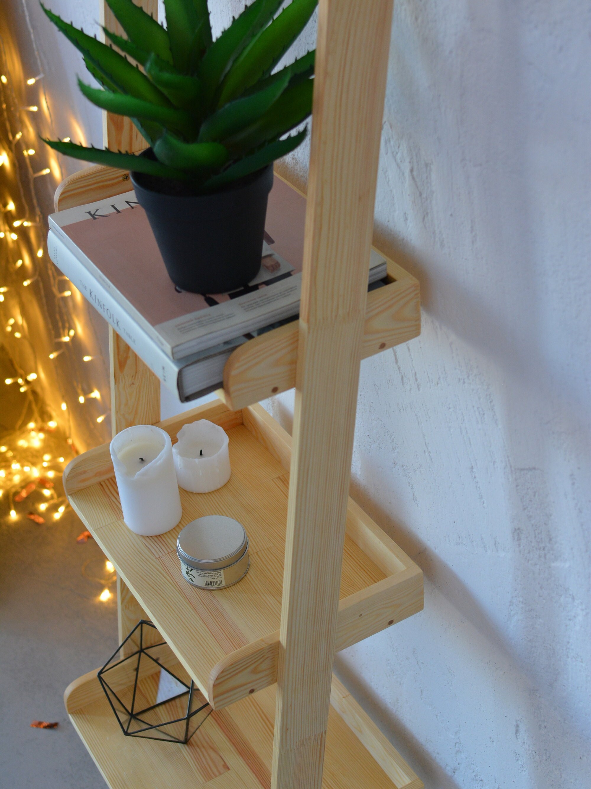 Wooden Bookshelf Rustic Book Shelf Farmhouse Shelving Kids Bookcase ...