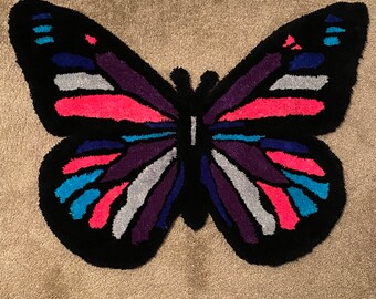 Butterfly Tufted Rug Handmade Butterfly Shaped Rug for - Etsy