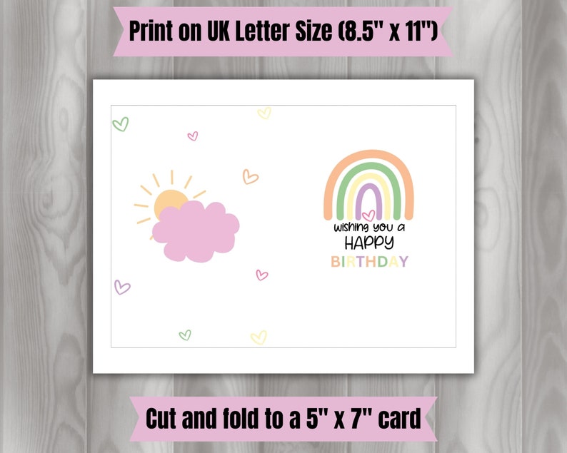 Happy Birthday Printable Greeting Card - Etsy