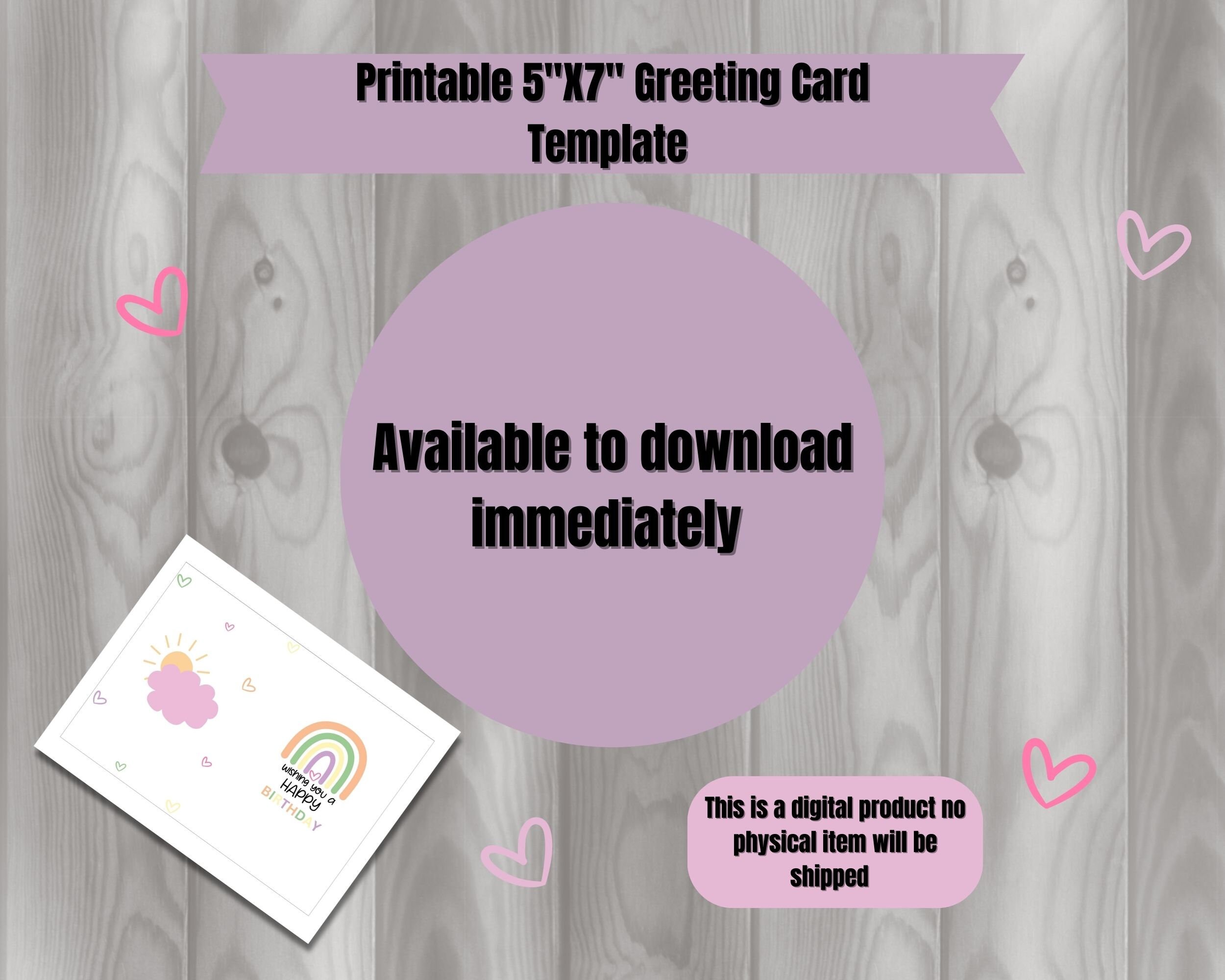 Happy Birthday Printable Greeting Card - Etsy