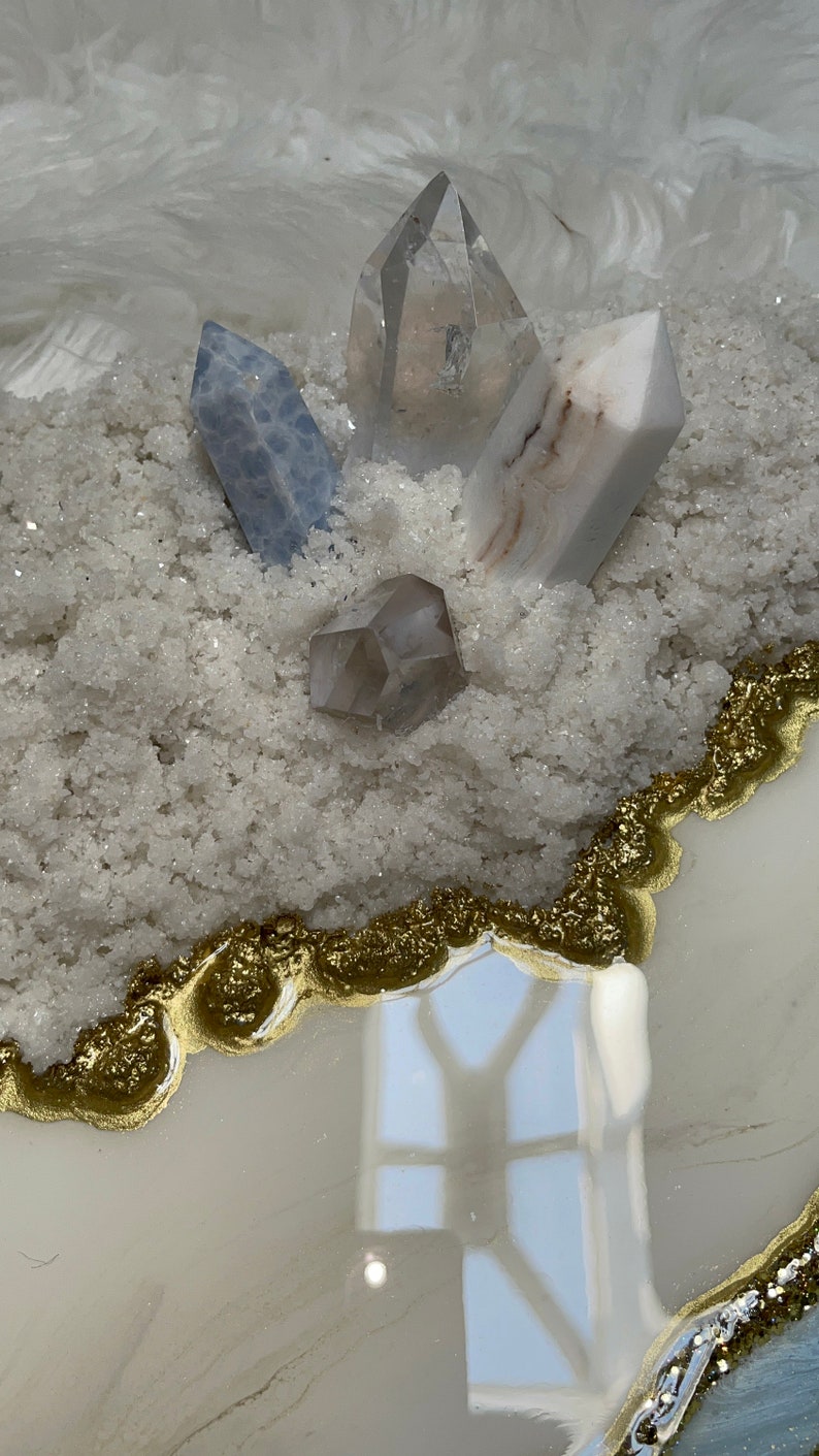 24x12 Decorative Geode Style Resin Art Board on Wood - Etsy