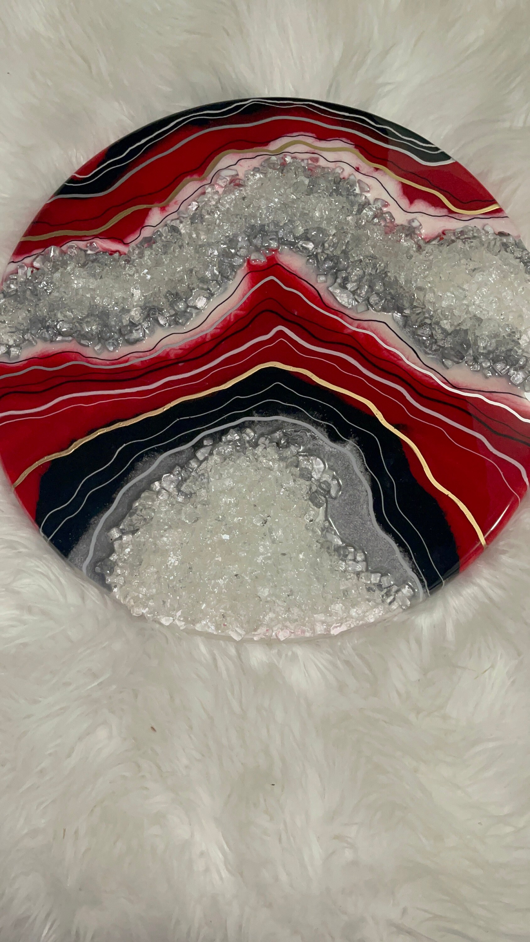 15 Decorative Circular Geode Style Resin Art Board on Wood - Etsy