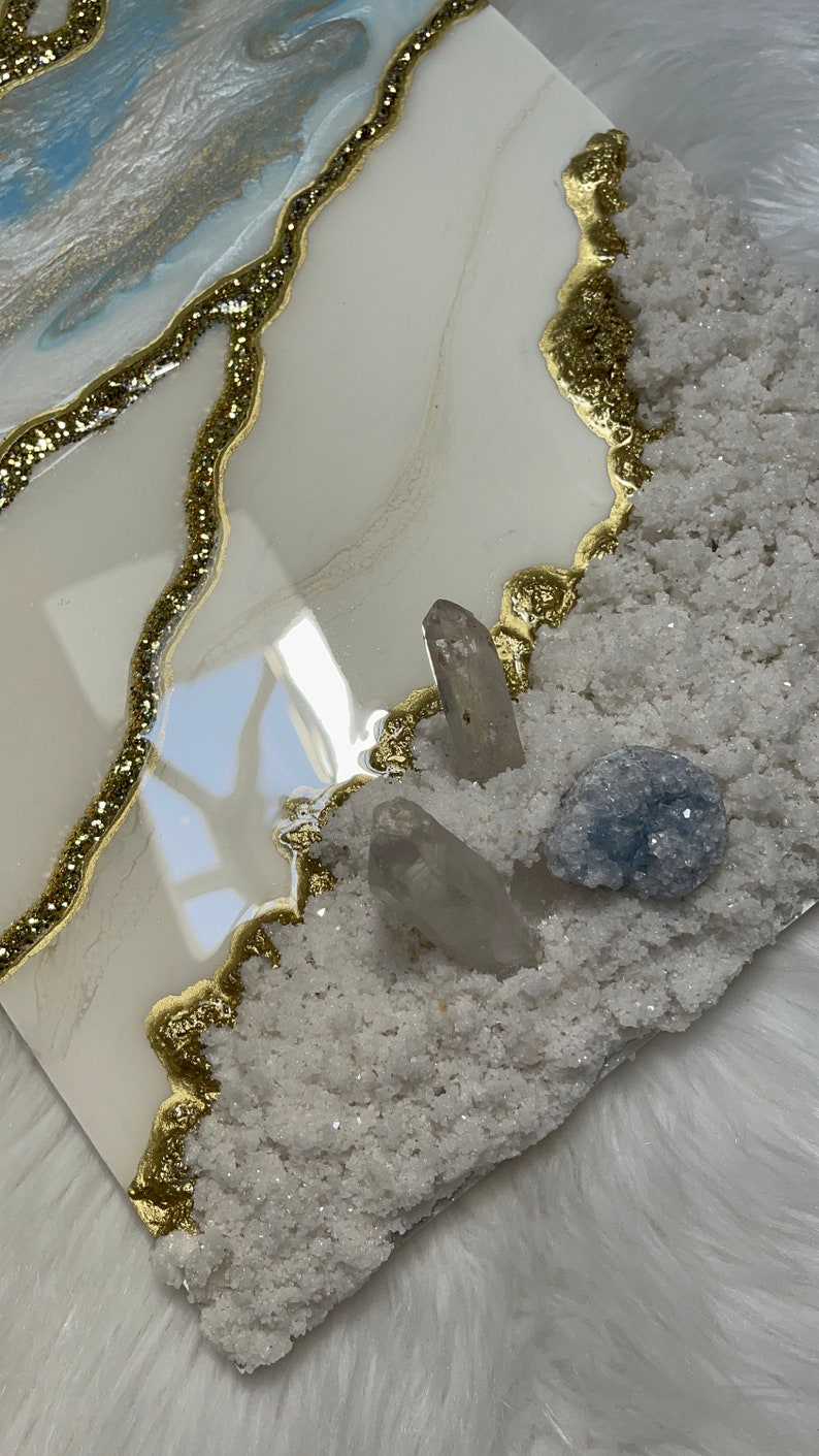 24x12 Decorative Geode Style Resin Art Board on Wood - Etsy