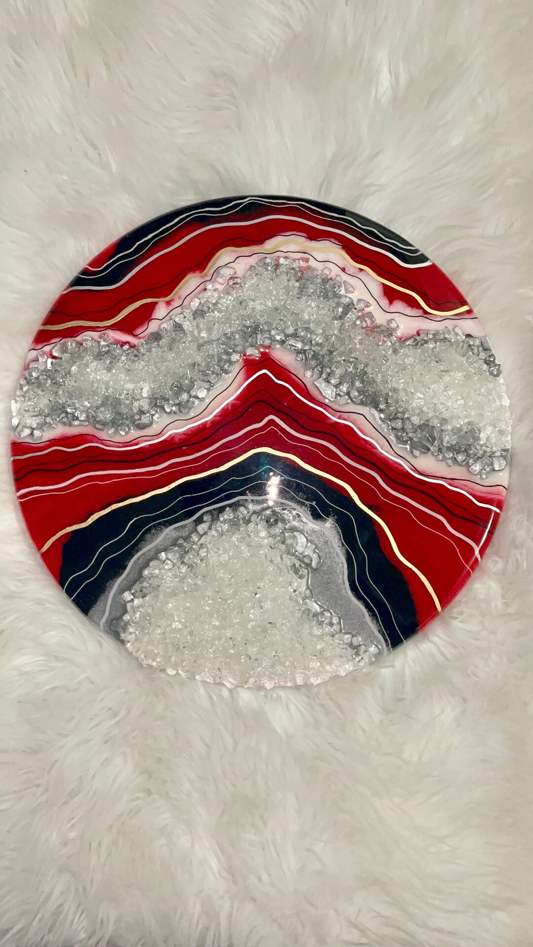 15 Decorative Circular Geode Style Resin Art Board on Wood - Etsy