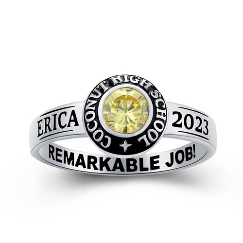 Women's Class Ring Fully Customized for High School and | Etsy