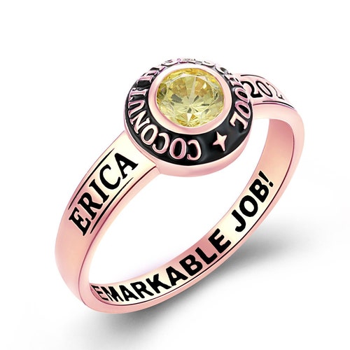 Women's Class Ring Custom Made for High Shcool and College - Etsy
