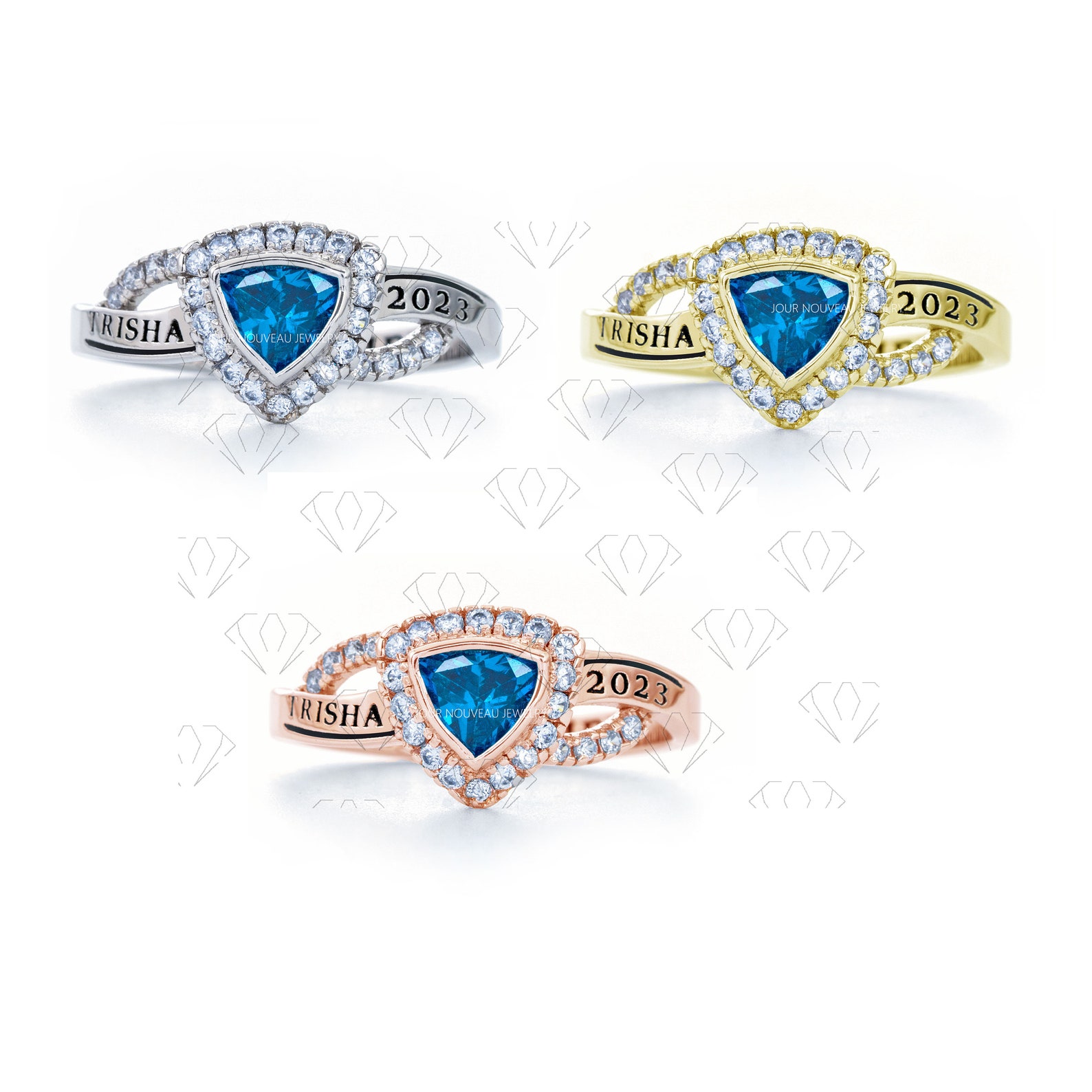 Women's Class Ring Fully Customized for High School and College Grads ...