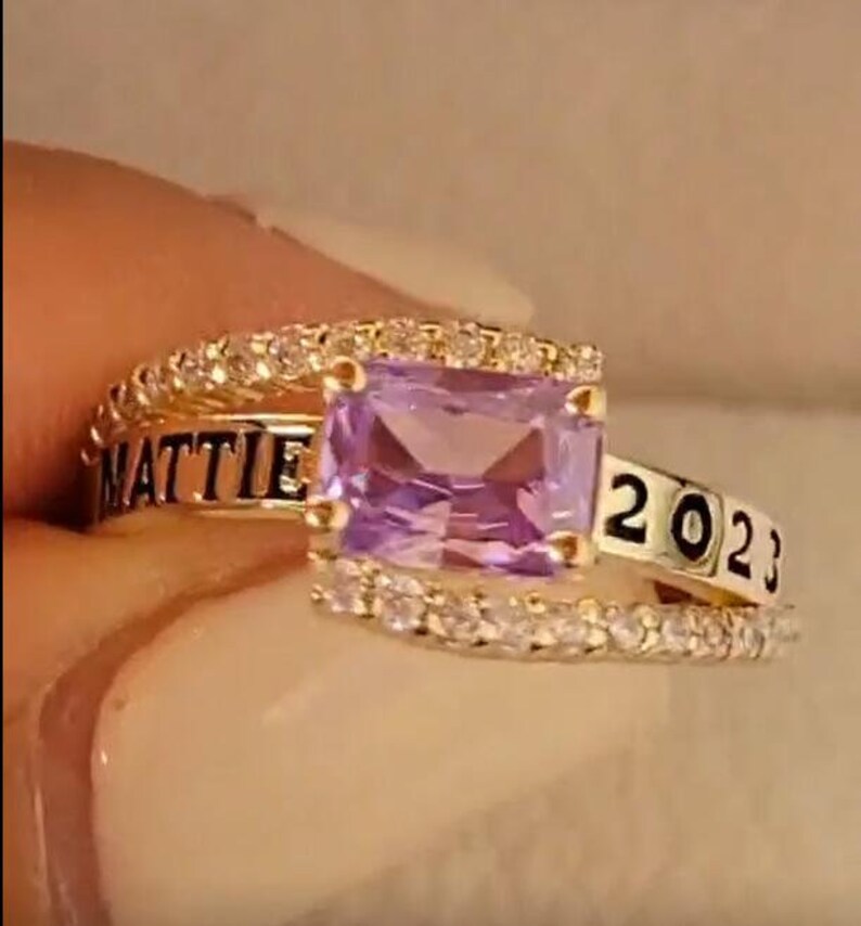 Customizable Class Ring for Women College and High School - Etsy