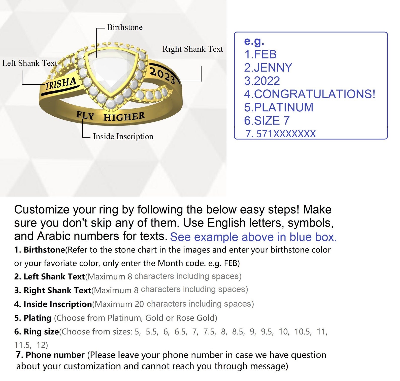 Women's Class Ring Fully Customized for High School and College Grads ...