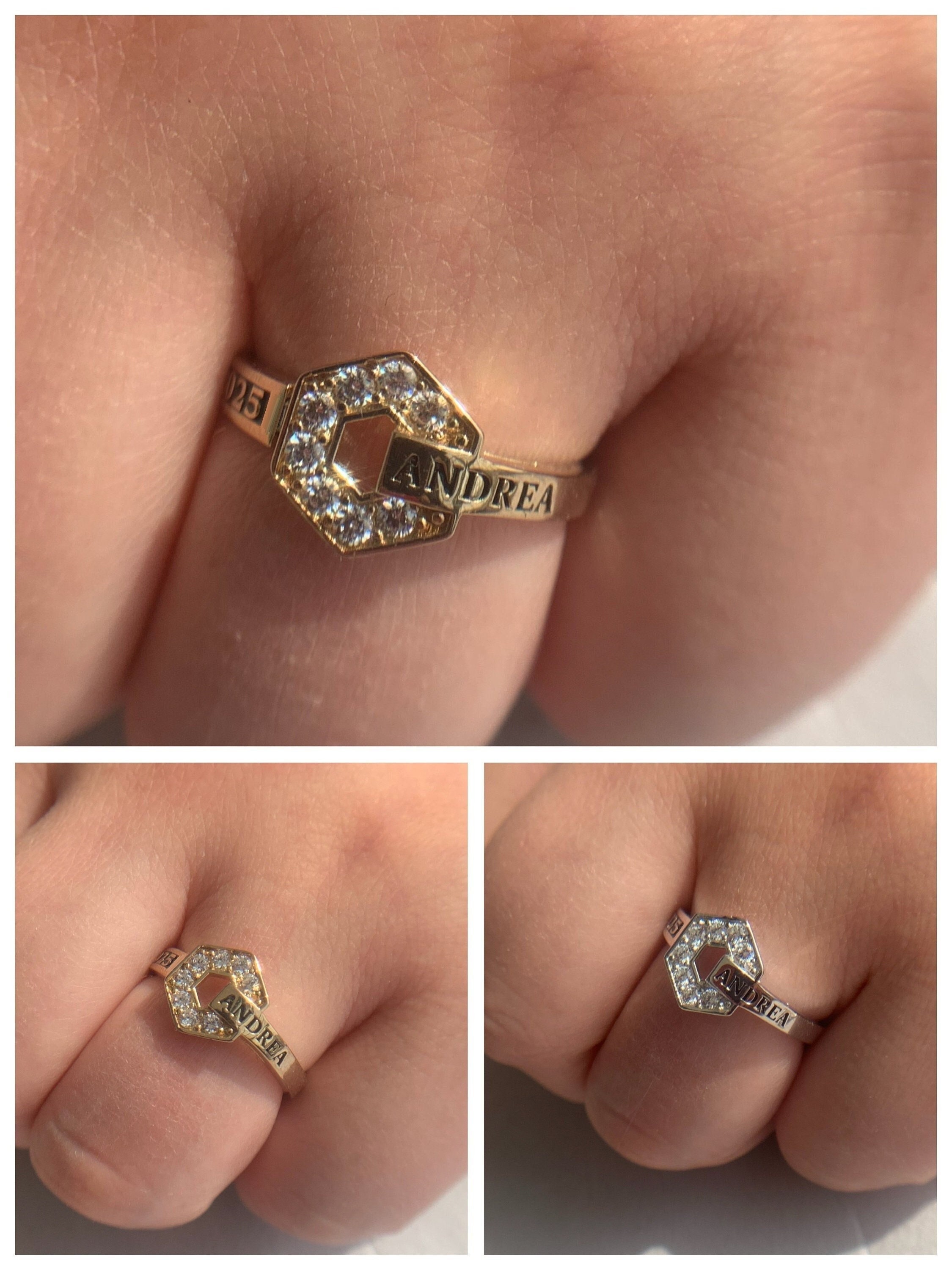 Women's Customized Class Ring for High School and College | Etsy