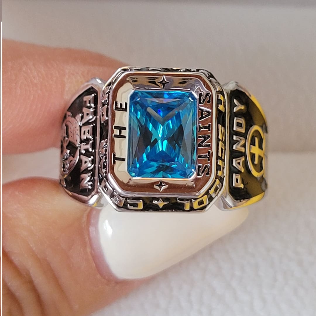 Sterling Silver / 10K Gold Class Ring for Men Fully Customized, High ...