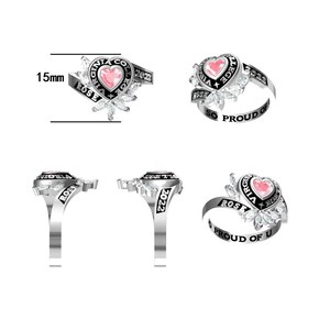 Customizable Class Ring for Women, Exclulsive Design With Heart and ...