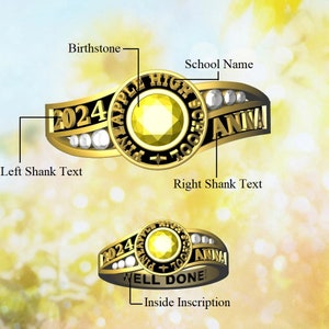 Women's Class Ring Custom Made for High Shcool and College | Etsy