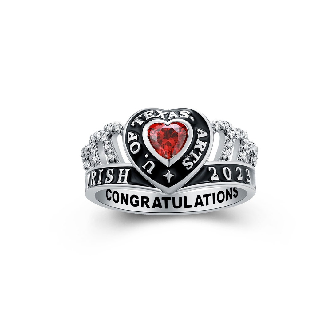 Women's Customized Class Ring for High School and College , Sterling ...
