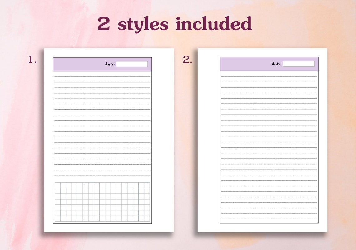 A5 Sized Personal Note-taking Template Instant Digital | Etsy