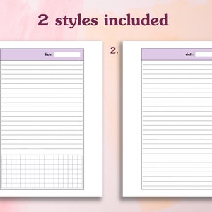 A5 Sized Personal Note-taking Template Instant Digital | Etsy