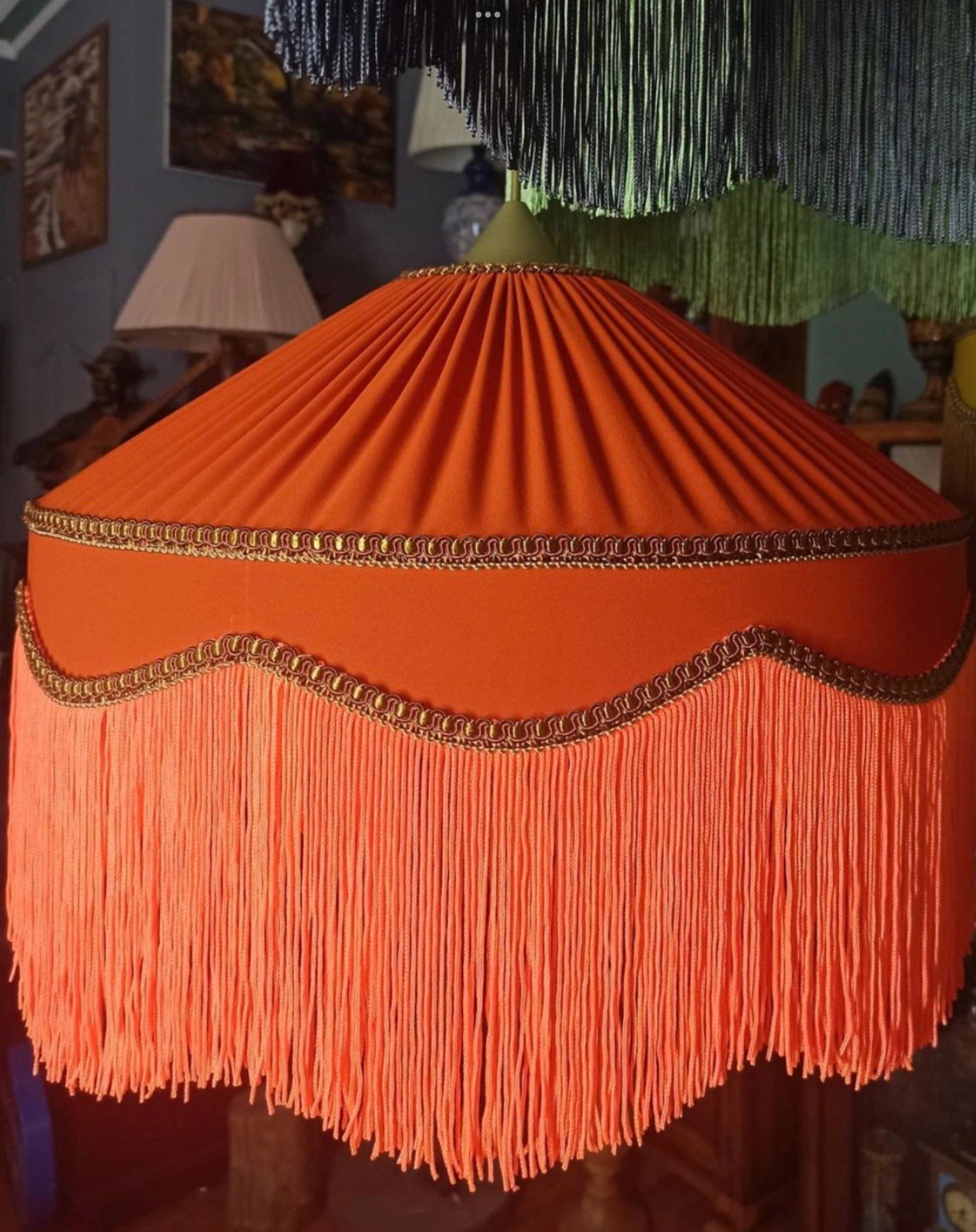 LAMP SHADE/PENDANT: Victorian Style Custom Handmade Fringing - Etsy UK