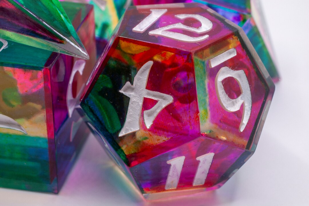 Rainbow Dice 7 Piece Dice Set Stained Glass Dice D&D Dice Pathfinder ...