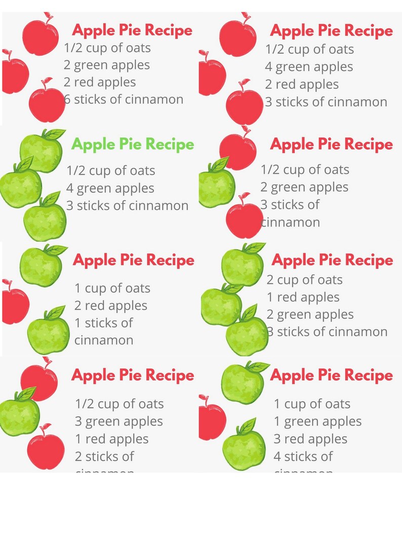 Apple Pie Activity Printable - Etsy