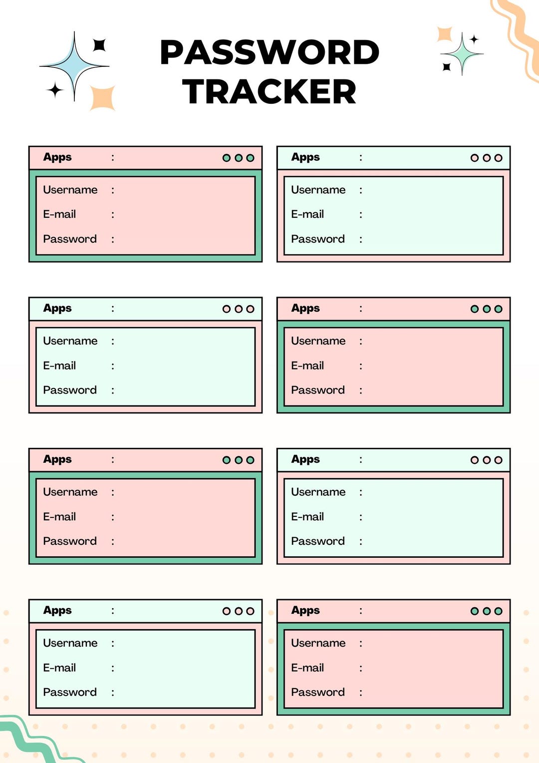 Editable Password Tracker Printable: Password Log, A4/a5/letter ...