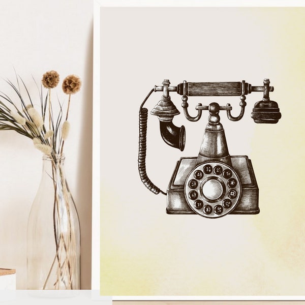 Telephone Print - Etsy
