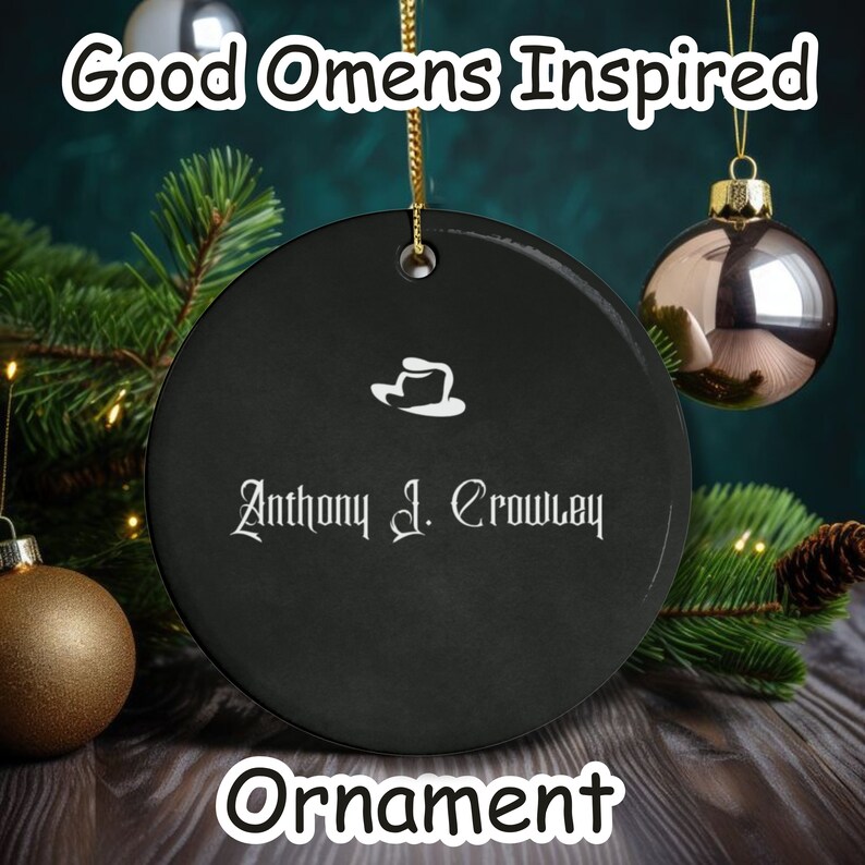 Anthony J. Crowley Christmas Ornament, Good Omens Inspired Ceramic ...