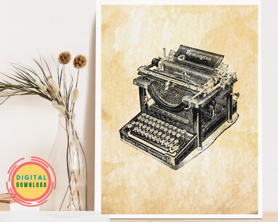 Vintage Typewriter Printable Wall Art, Digital Download, Old Fashioned ...