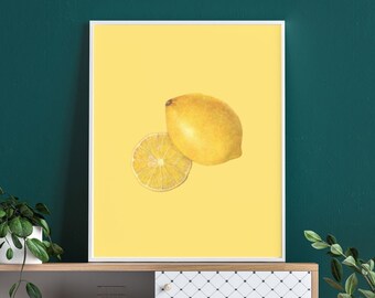 Watercolor Lemon Digital Art Print - Etsy