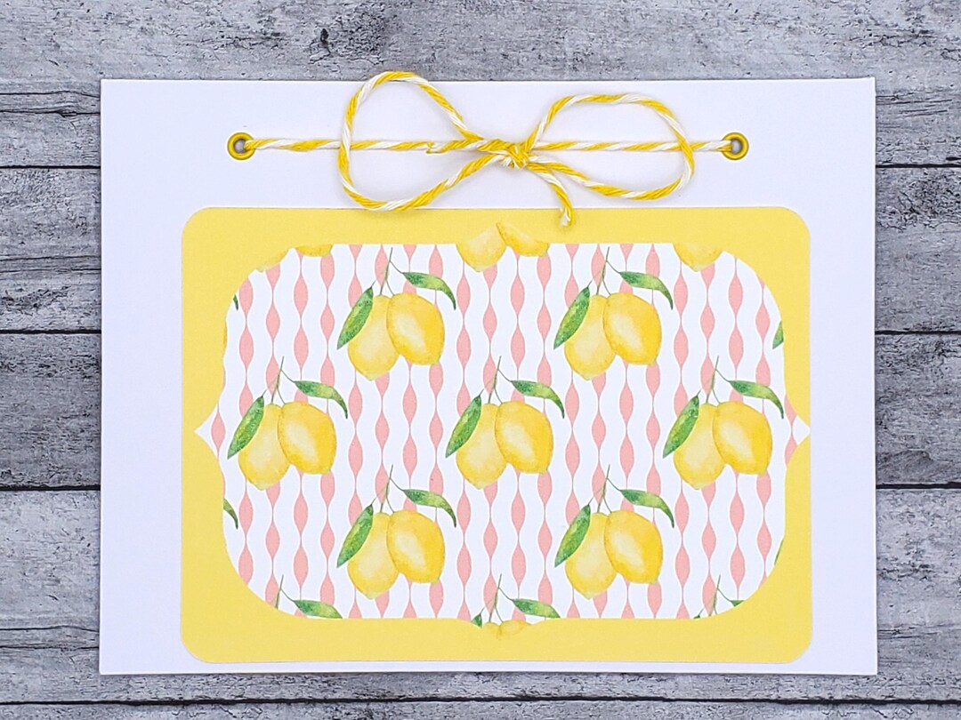 Lemon Note Cards, Handmade Noted Cards, Lemon Stationary, Note Card Set ...