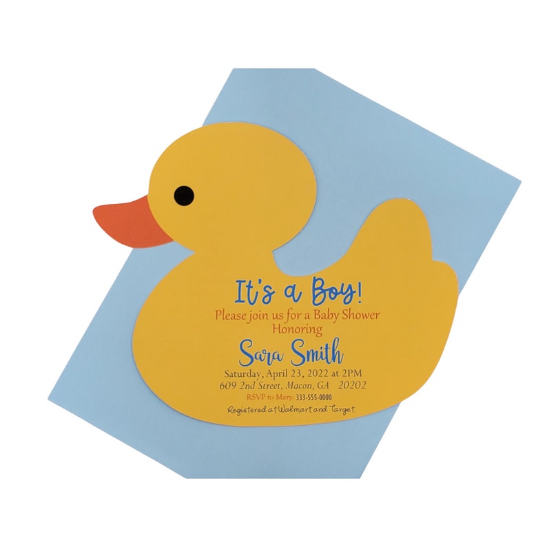 Rubber Duck Baby Shower Invitation, Boy Rubber Duck Baby Shower, Baby ...