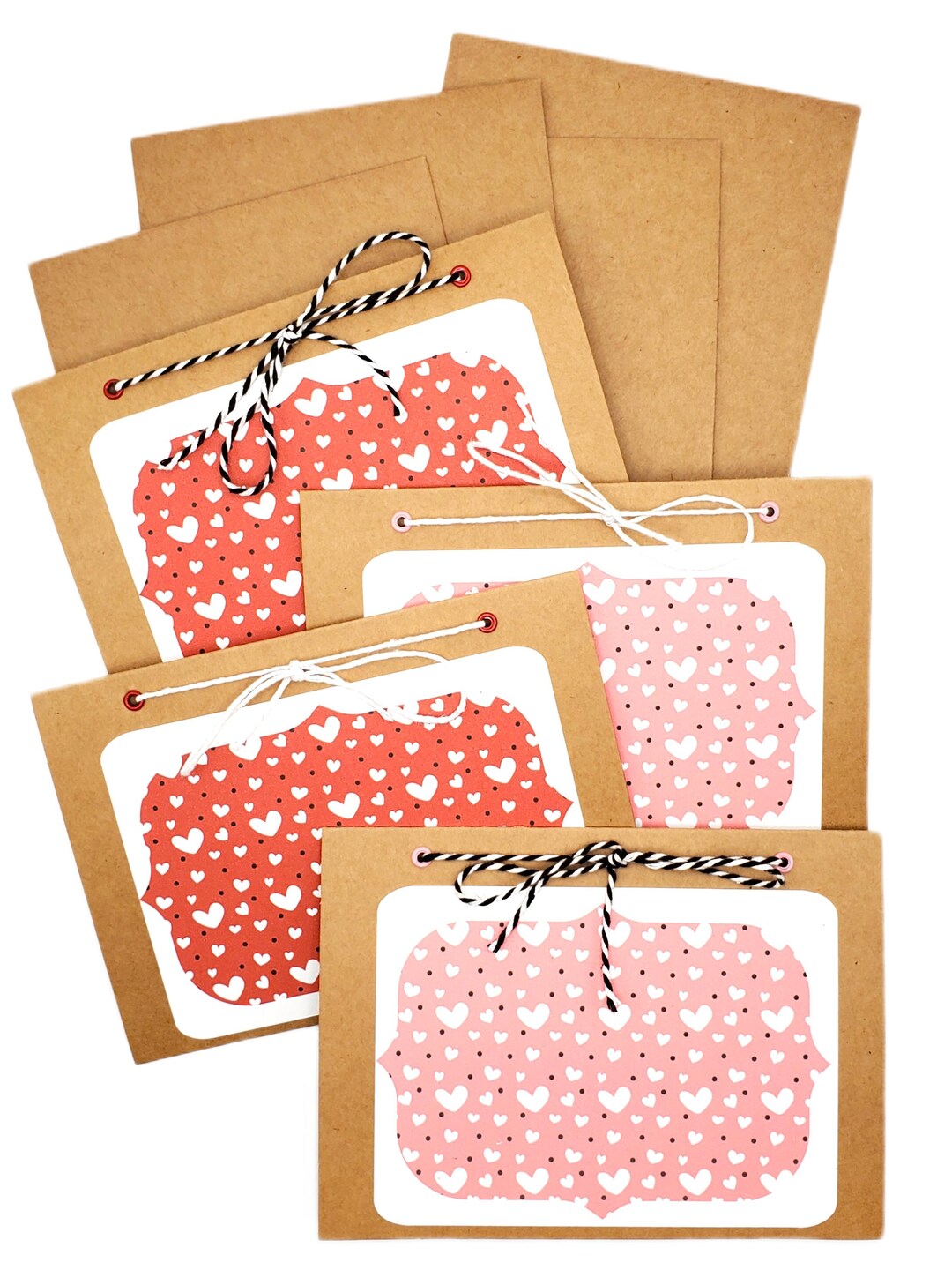 Handmade Valentine's Day Note Card Set, Set of 4 Handmade Valentine ...